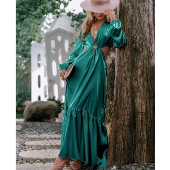 BellanBlue | Dresses | Boho Blue Leopard Print Cut Out Ruffle Lantern ...